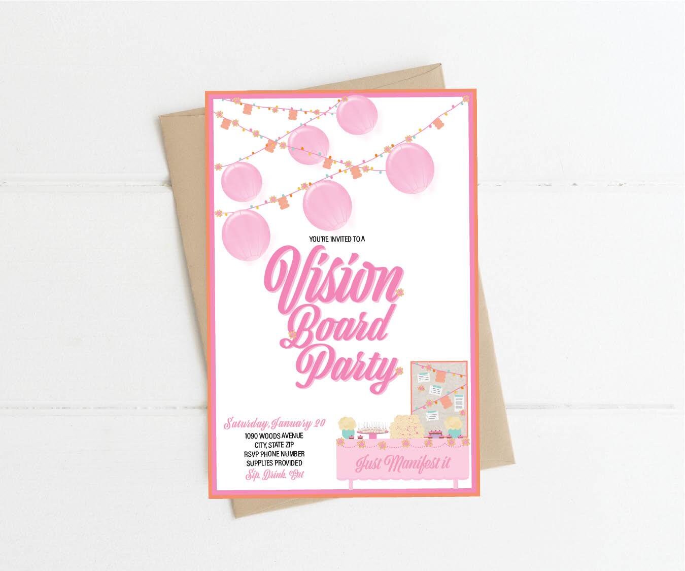 Vision Board Party Invite-vision Board Printable-prayer Board Party ...