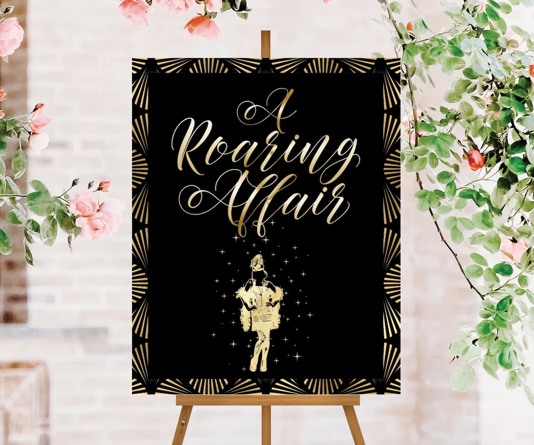 Roaring 1920s Party Sign-art Deco Party Decorations-gatsby Digital File ...