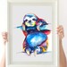 Colorful SLOTH Art Print of Original Watercolor Painting Bright Rainbow ...