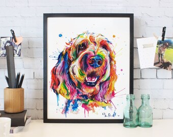 Goldendoodle art | Etsy