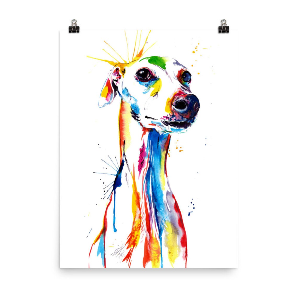 Whippet Poster of My Original Watercolor Painting - Etsy