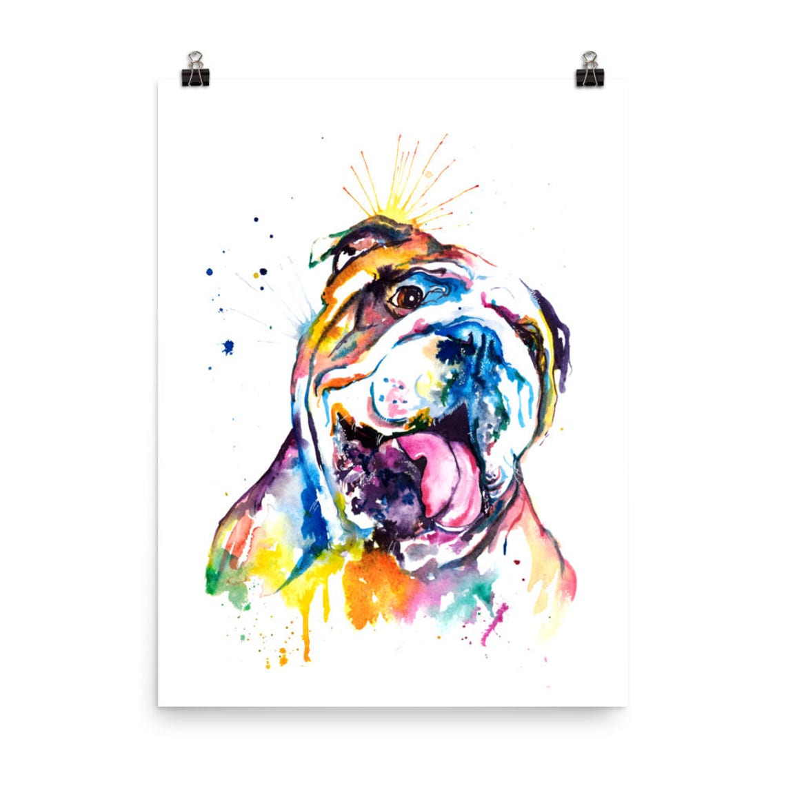 Colorful English Bulldog Photo Paper Poster Colorful - Etsy