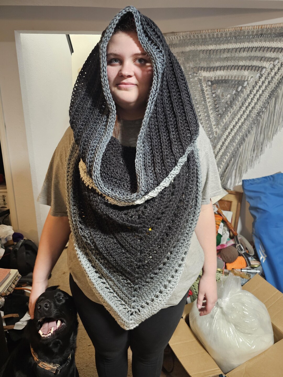 Hooded Scarf Ombre Gradient Hood Scarf Winter Warm - Etsy