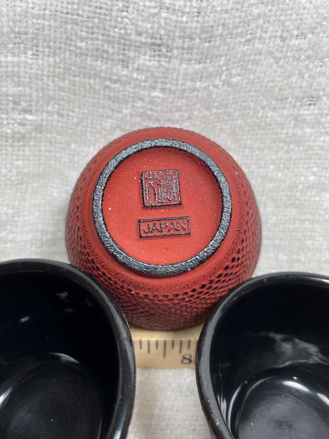 Red Sake Cup Set of 3 Japanese Style Made From Cast Iron - Etsy