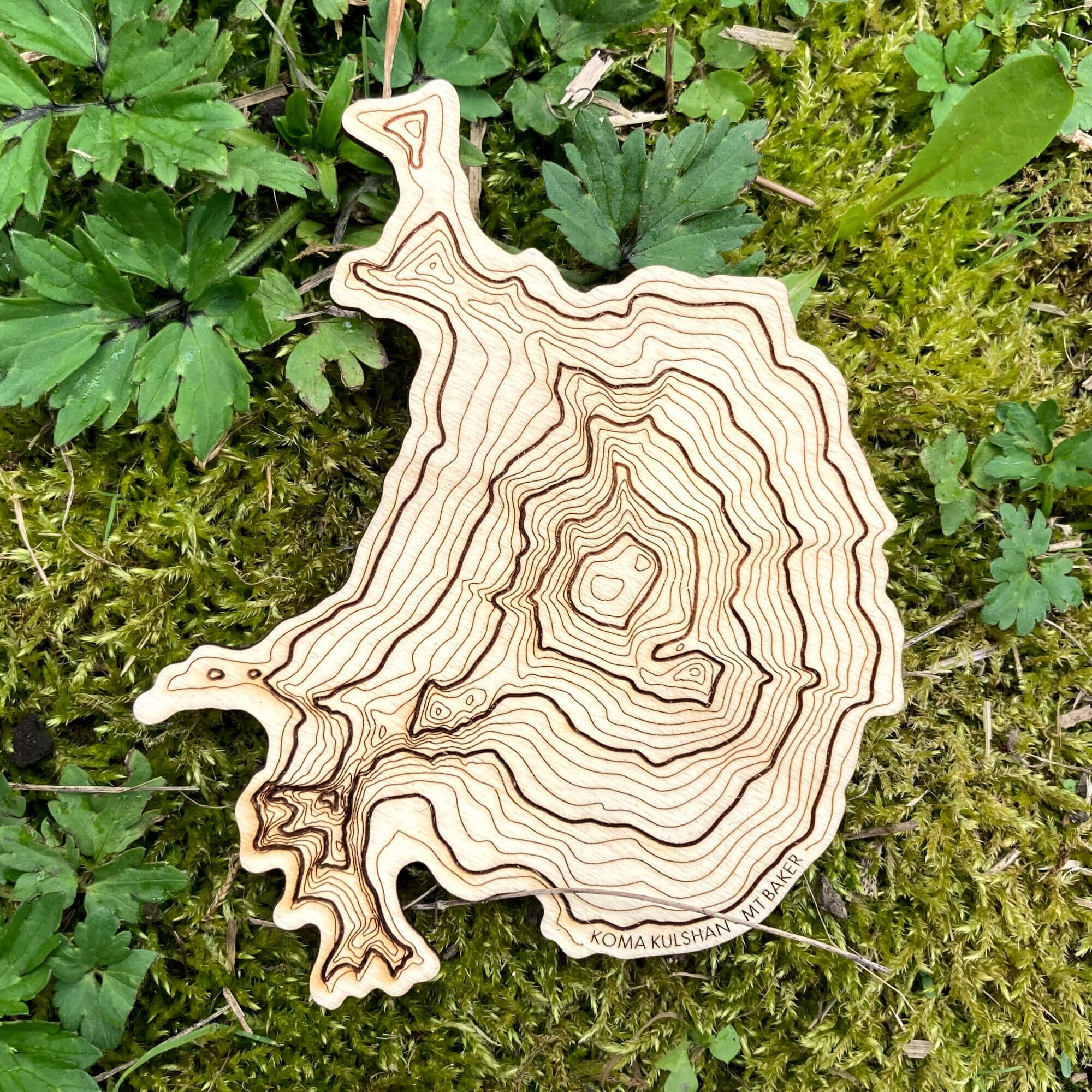 Mt Baker Topographic Map Wooden Coaster • Pacific Northwest Mountains ...