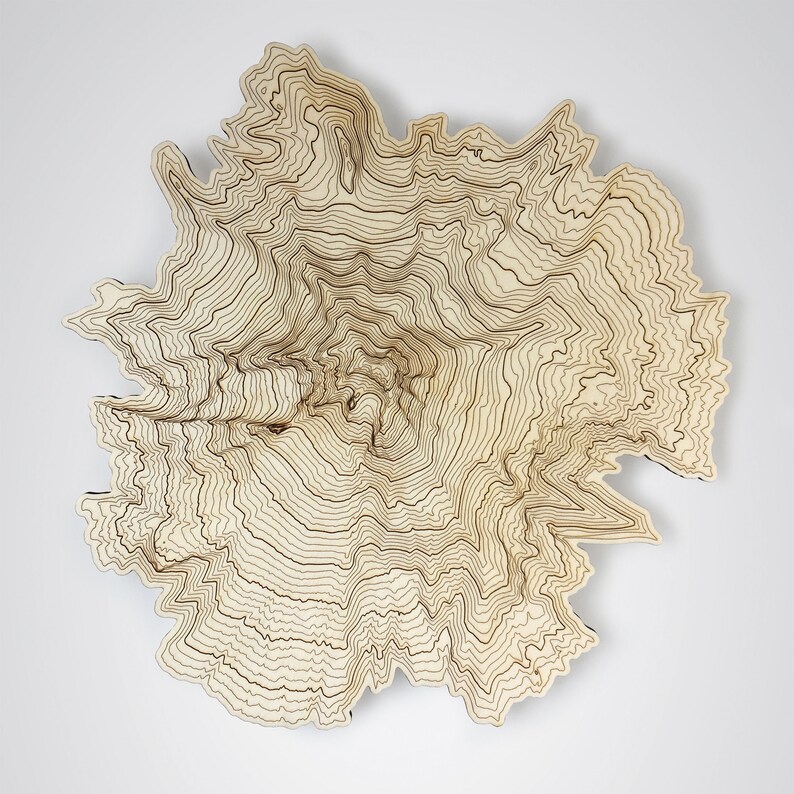 Mt Hood Topography Wooden Wall Art Pacific Northwest Decor - Etsy