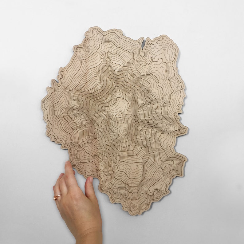 Mt Adams Topography Wooden Wall Art Pacific Northwest Decor - Etsy