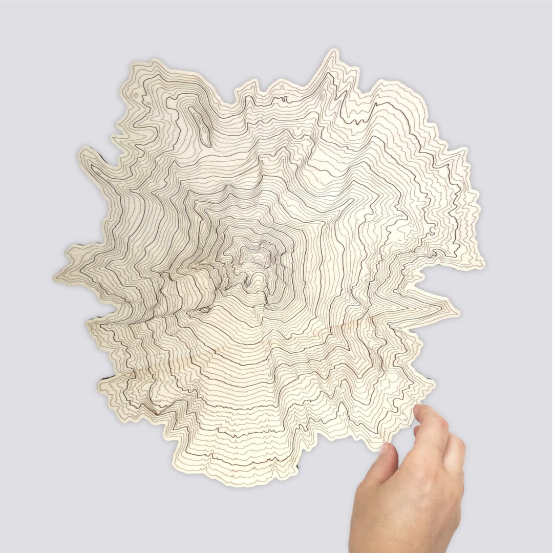Mt Hood Topography Wooden Wall Art • Pacific Northwest Decor ...