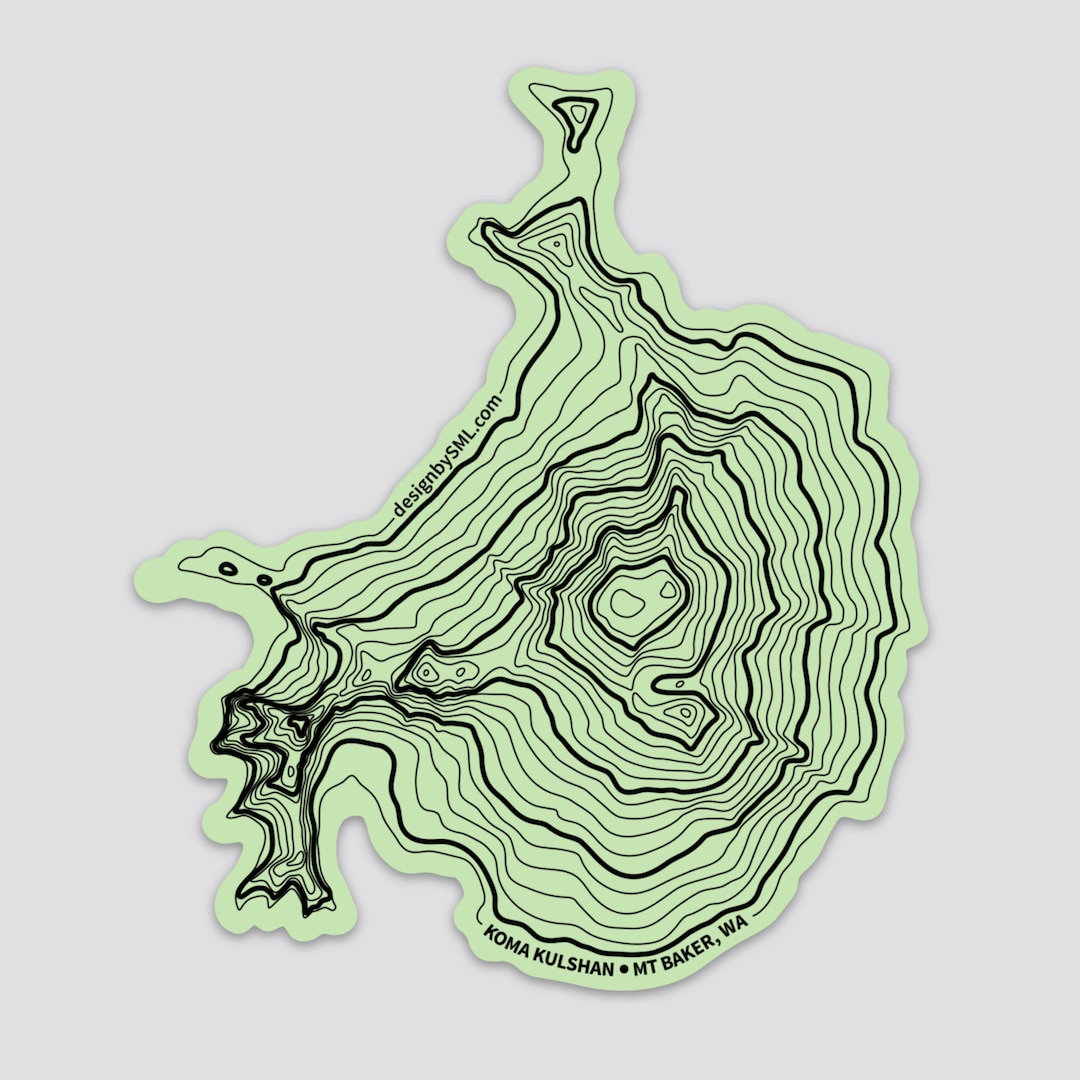 Mt Baker Topography Sticker • Durable Vinyl Mountain Decal - Etsy