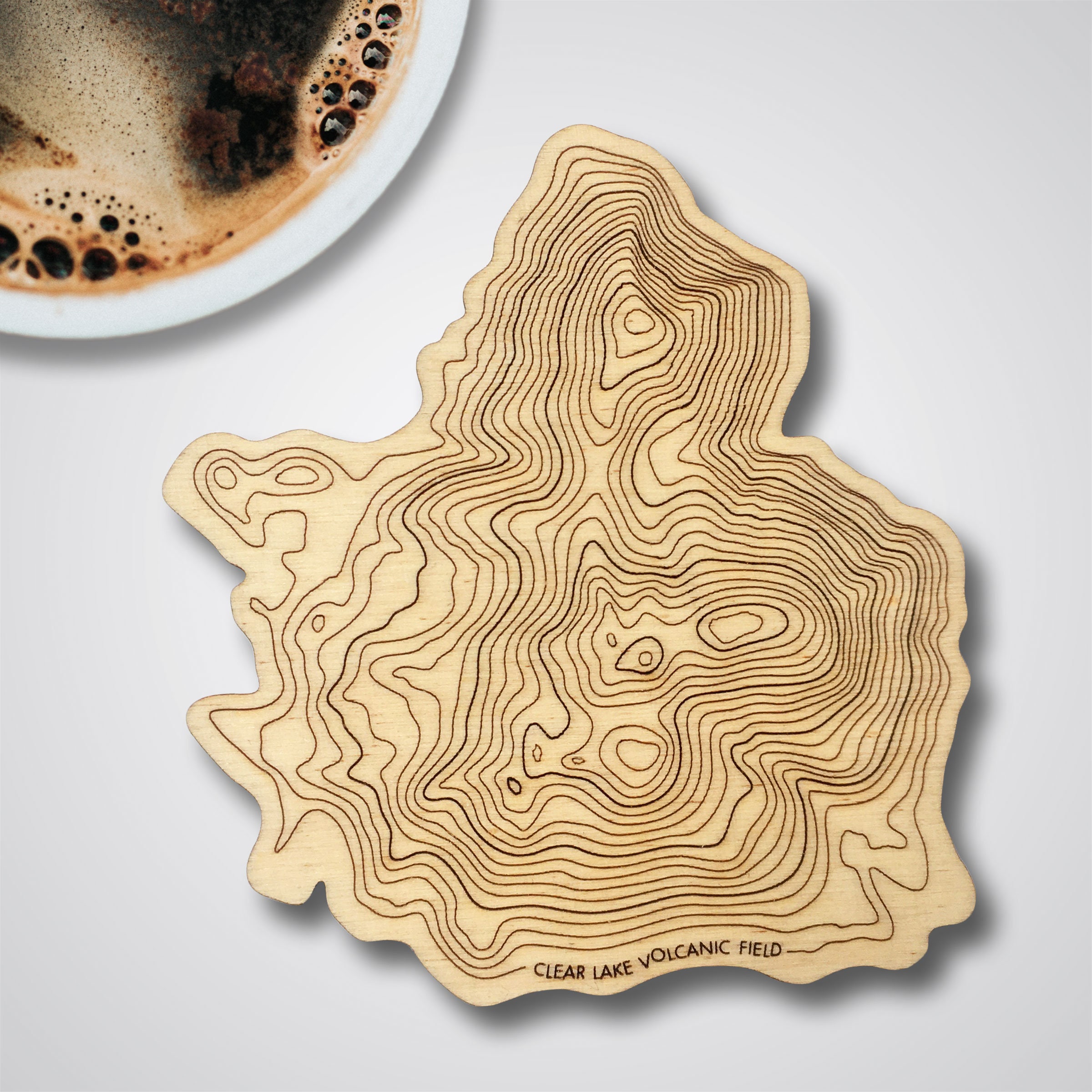 Clear Lake Volcanic Field Topographic Map Wooden Coaster - Etsy