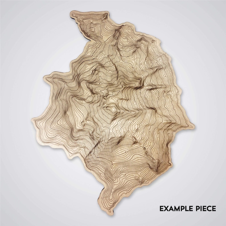 Custom Topographic Map Wall Art • Personalized Wooden Decor With Laser ...