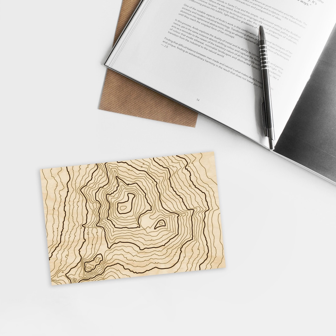 Mt Baker Topographic Map Wooden Postcard • Pacific Northwest Mountains ...