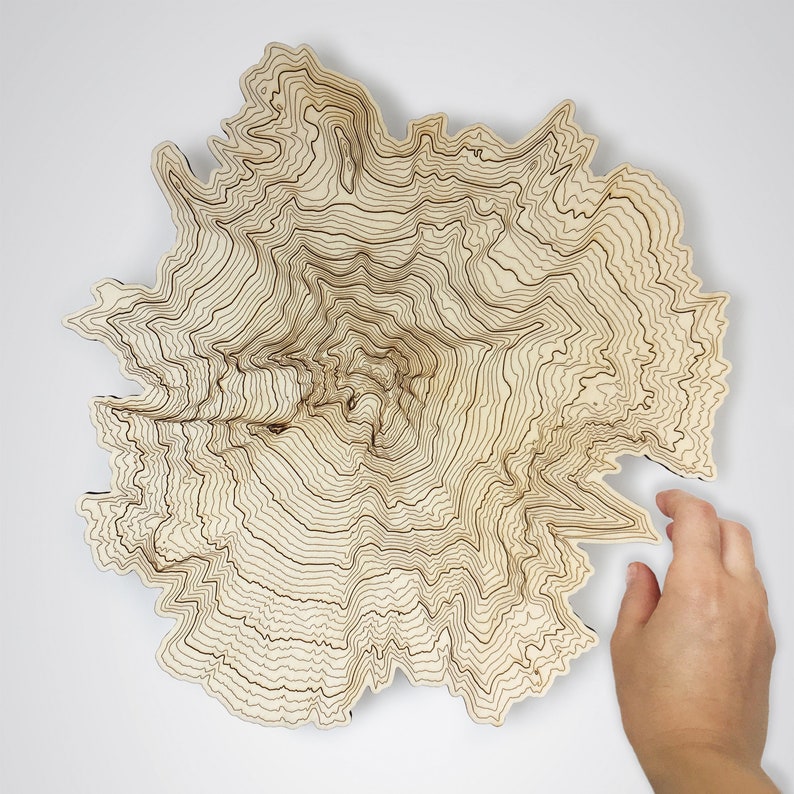 Mt Hood Topography Wooden Wall Art Pacific Northwest Decor - Etsy