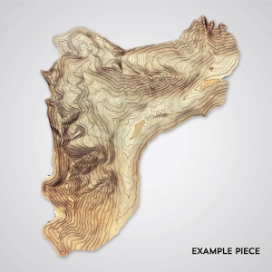 Custom Topographic Map Wall Art • Personalized Wooden Decor With Laser ...