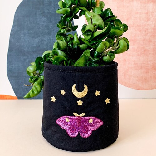 4 Inch Fabric Planter Pot Cover Small Round Storage Basket - Etsy