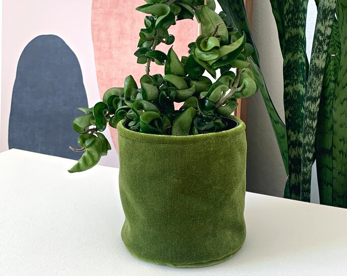 4 Inch Fabric Planter Pot Cover, Small Round Storage Basket, Planter ...