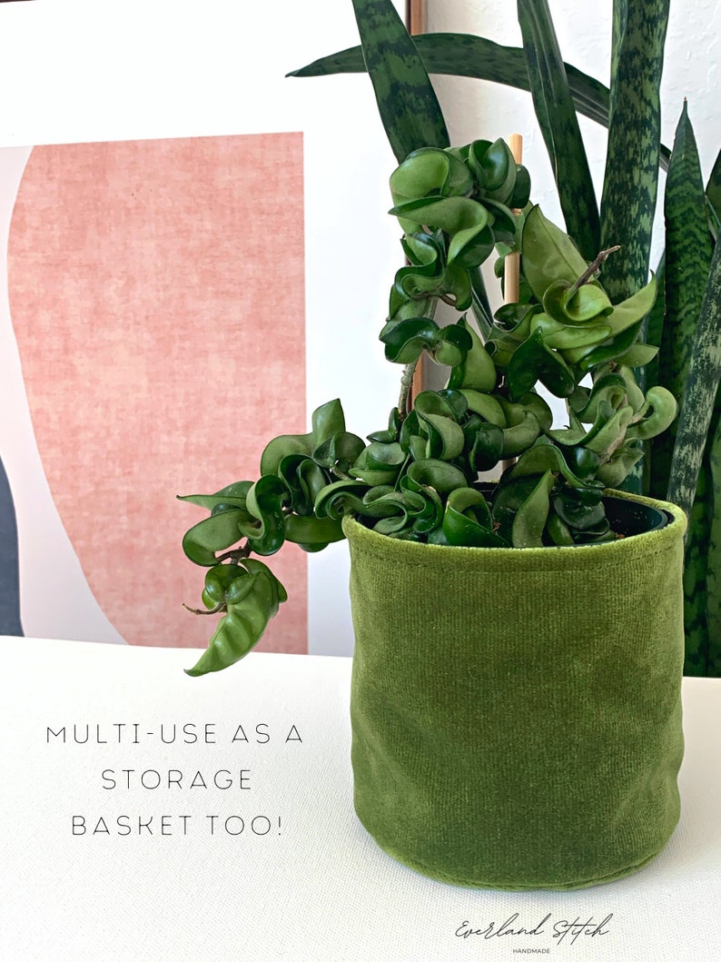 4 Inch Fabric Planter Pot Cover Small Round Storage Basket - Etsy