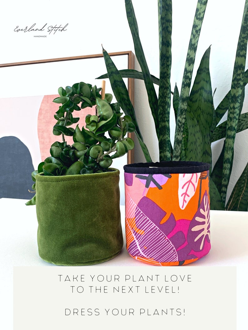 4 Inch Fabric Planter Pot Cover Small Round Storage Basket | Etsy