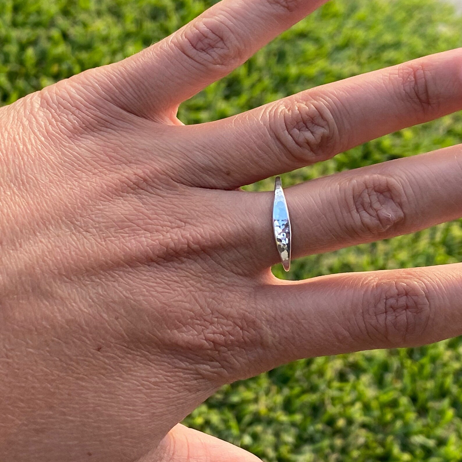 Hammer Finish Signet Ring | Etsy