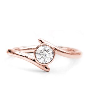 Swirl Solitaire Engagement Ring - Etsy