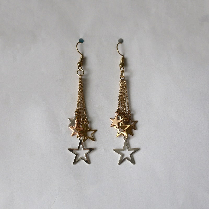 Star Chain Earring - Etsy