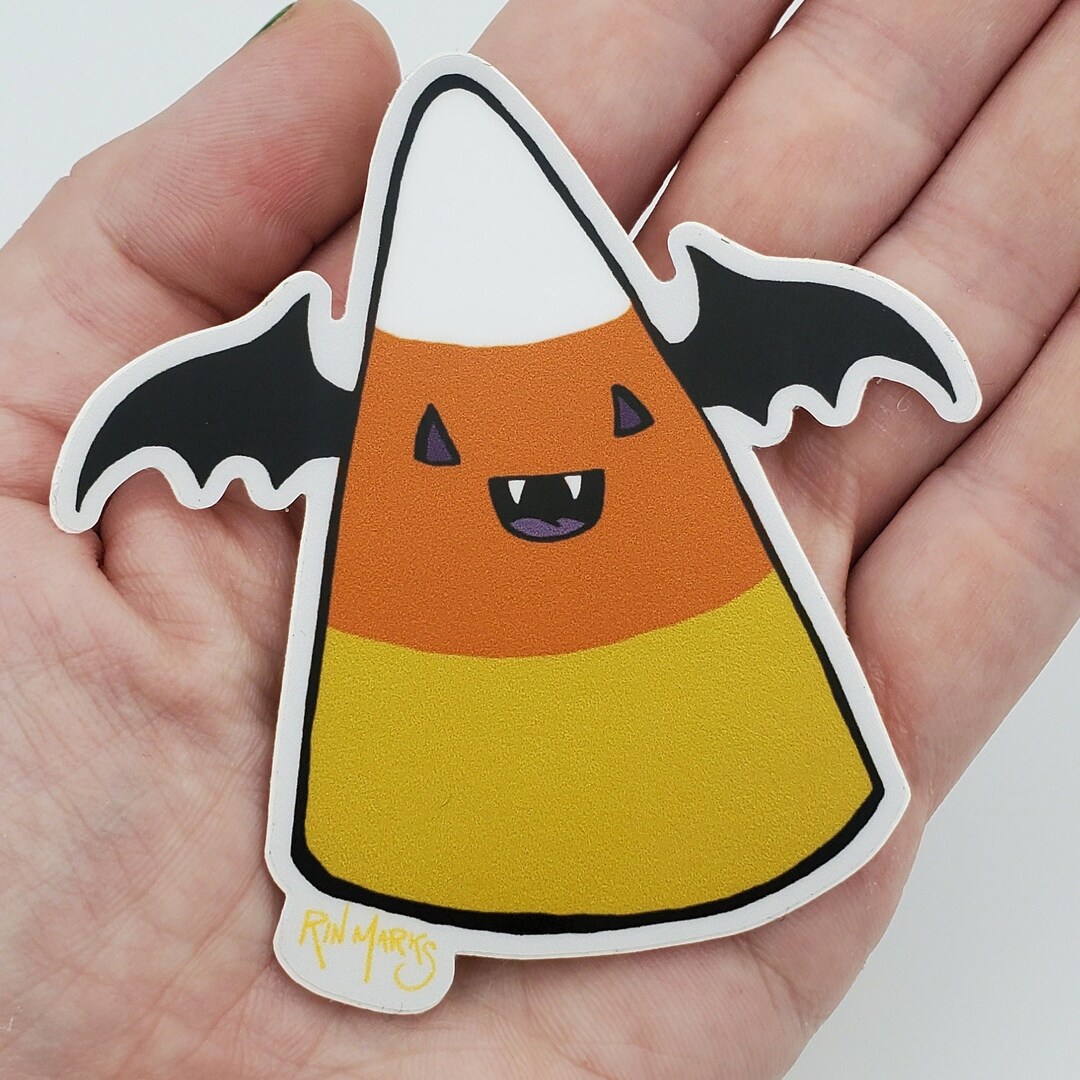 Candy Corn Bat Vinyl Sticker - Etsy