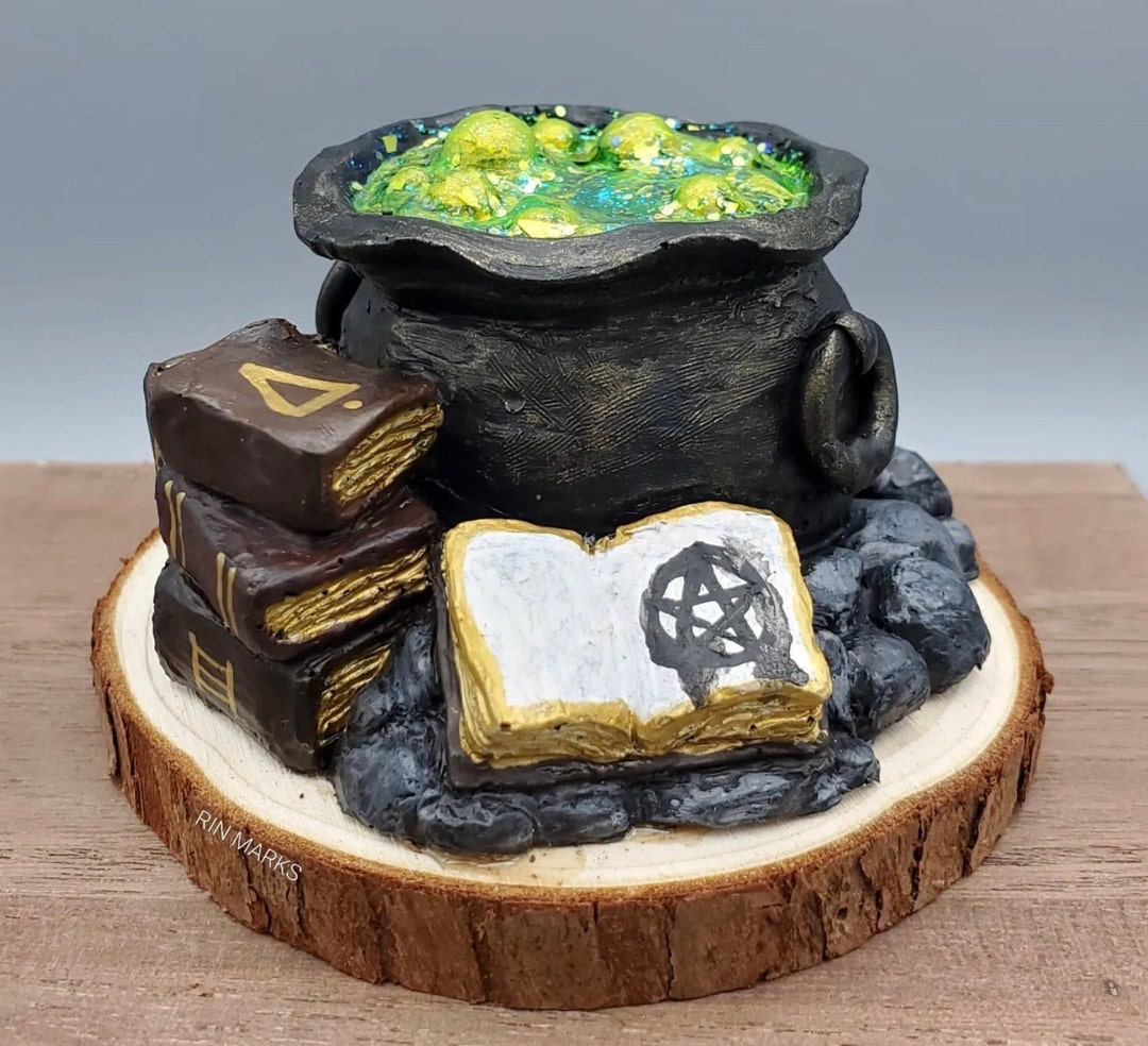 Spellbook Cauldron Sculpted Figure - Etsy