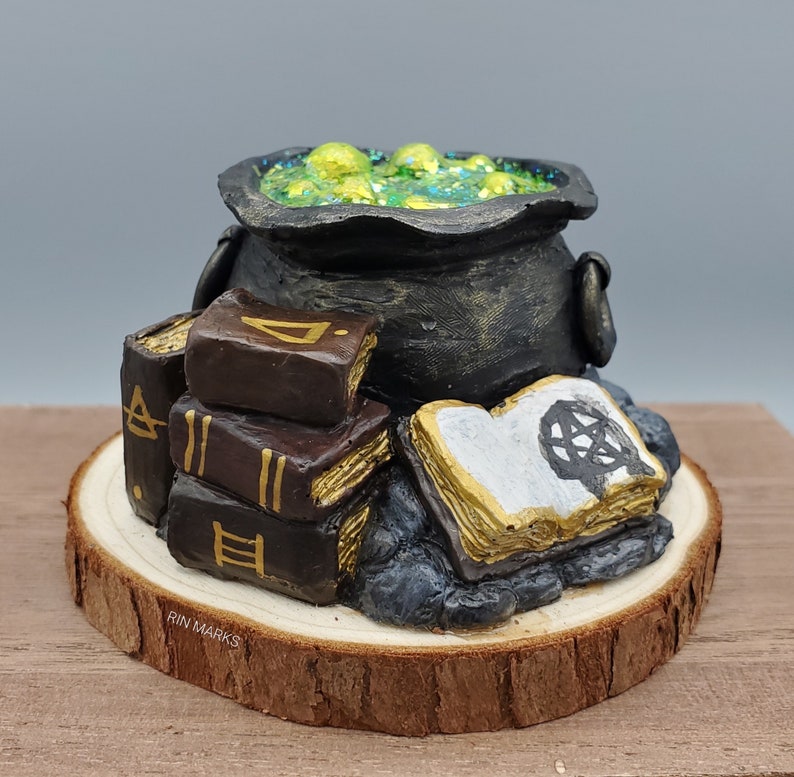 Spellbook Cauldron Sculpted Figure - Etsy