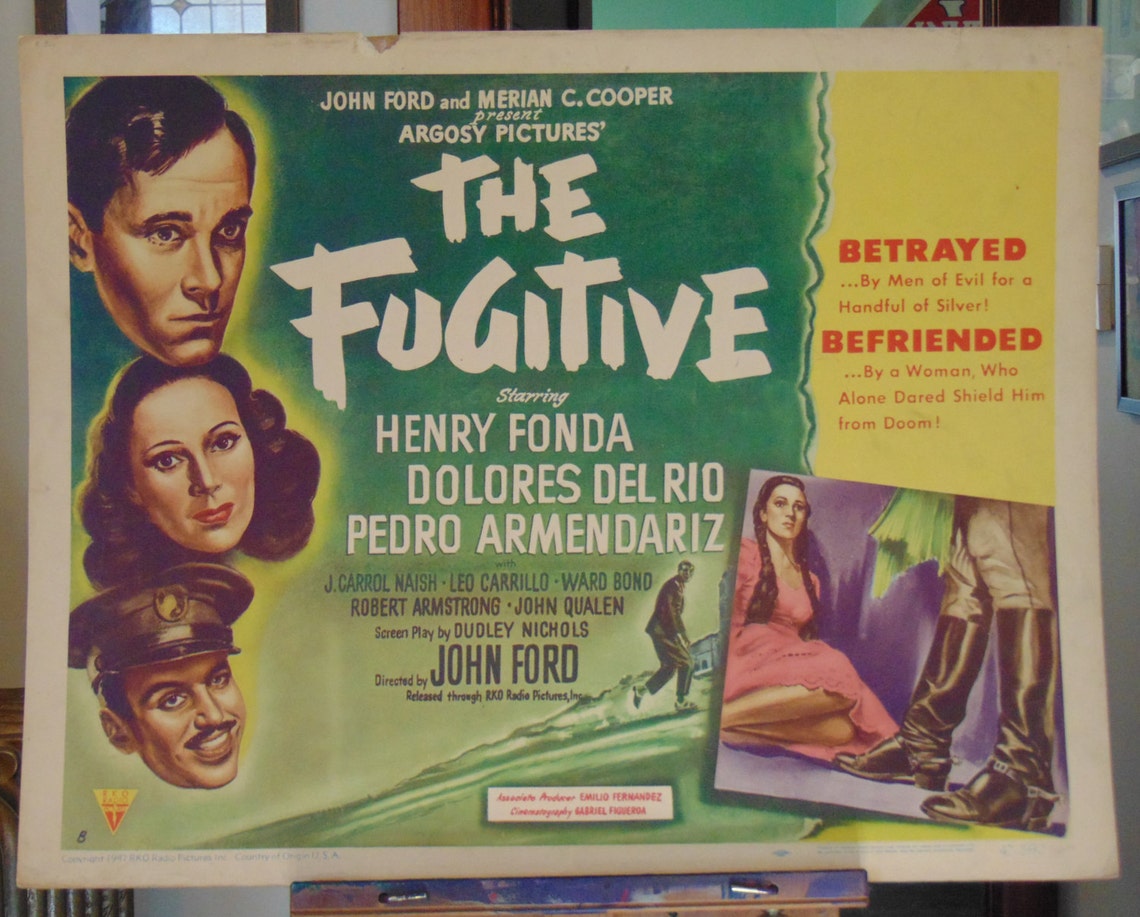 Vintage Half Sheet Movie Poster of the Fugitive Original From - Etsy