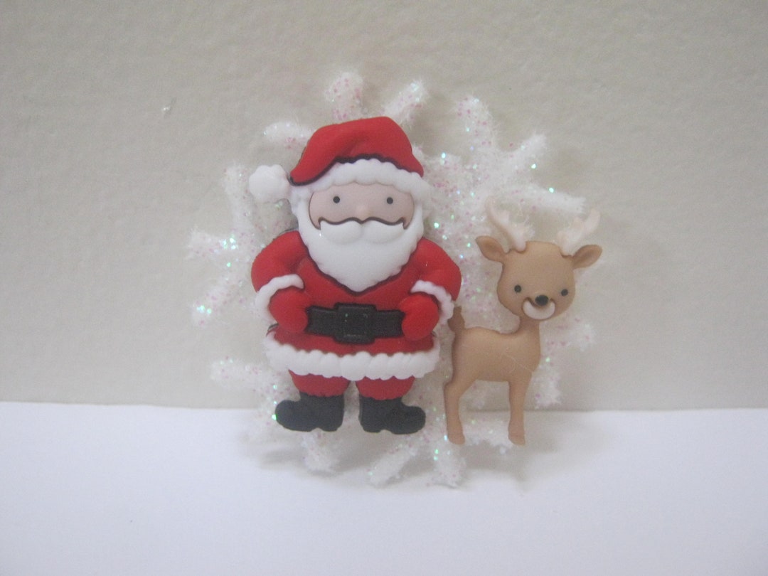 Handmade Santa Clause Pin Christmas Pin Santa Clause Brooch Christmas ...