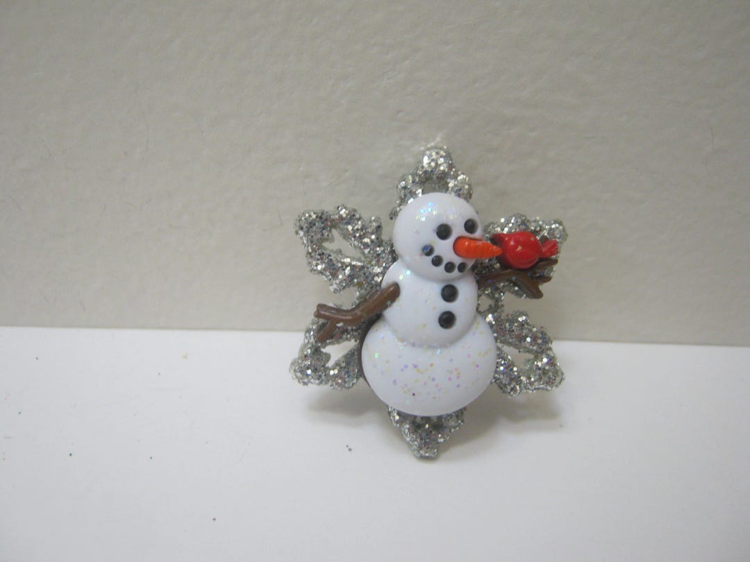 Snowman Christmas Pin Snowman Christmas Brooch Snowflake Pin Holiday ...