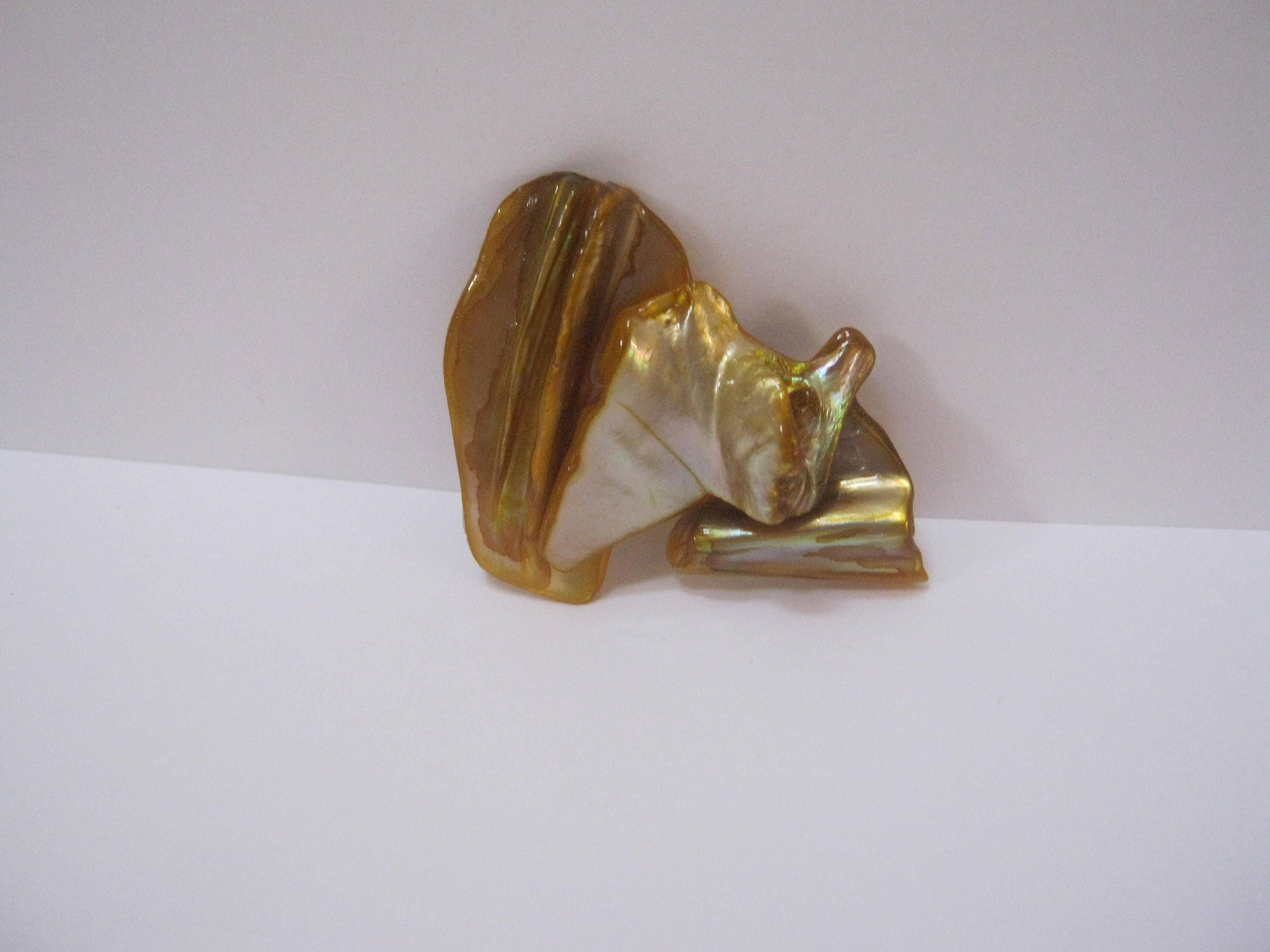 Glass Brooch Brown and Yellow Glass Brooch Fused Glass Brooch Glass Pin ...