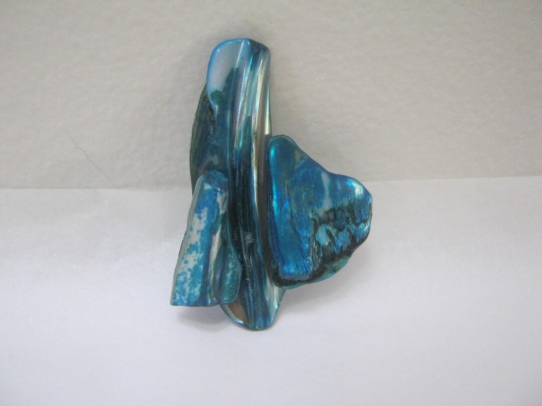 Blue Glass Brooch Glass Pin Fused Glass Brooch Lapel Pin Abstract ...
