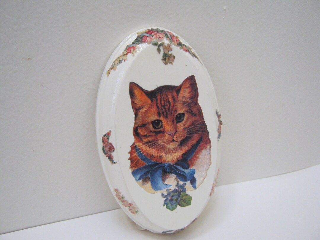 Yellow Cat Wall Hanging Decoupage Wall Decor Cat Art Kids Room Art Gift ...