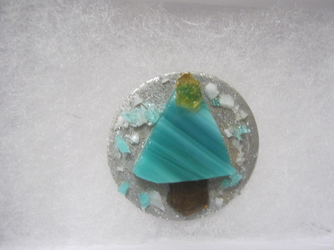 Glass Christmas Tree Pin Glass Christmas Tree Brooch Winter Pin ...