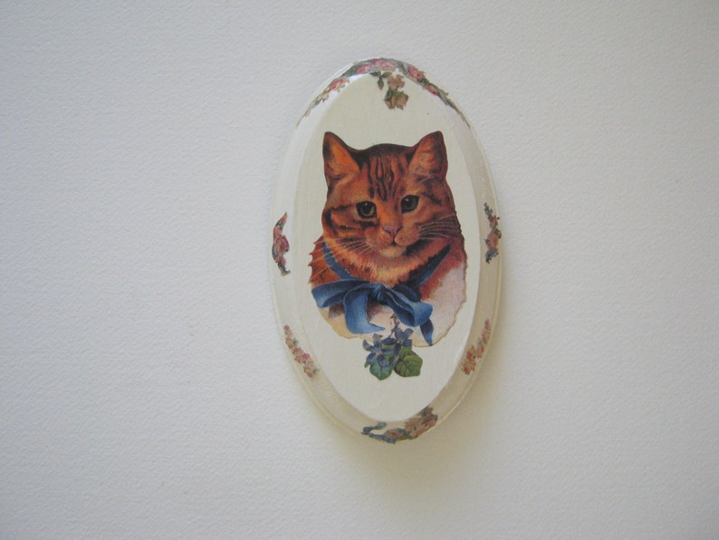 Yellow Cat Wall Hanging Decoupage Wall Decor Cat Art Kids Room Art Gift ...