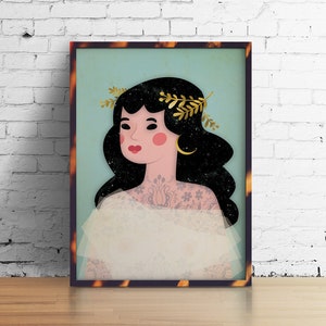 Moon Lady. Art Print. - Etsy