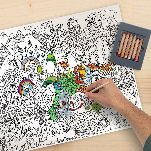 Custom Large Coloring Pages - Etsy