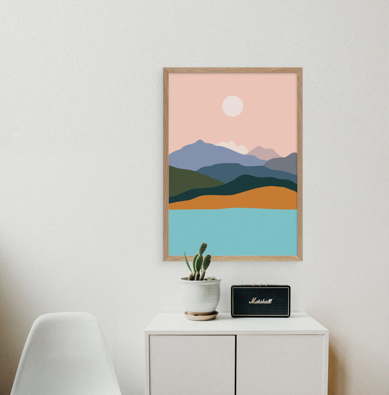 Mountains by the Ocean Art Print: Minimalist Landscape Illustration - Etsy