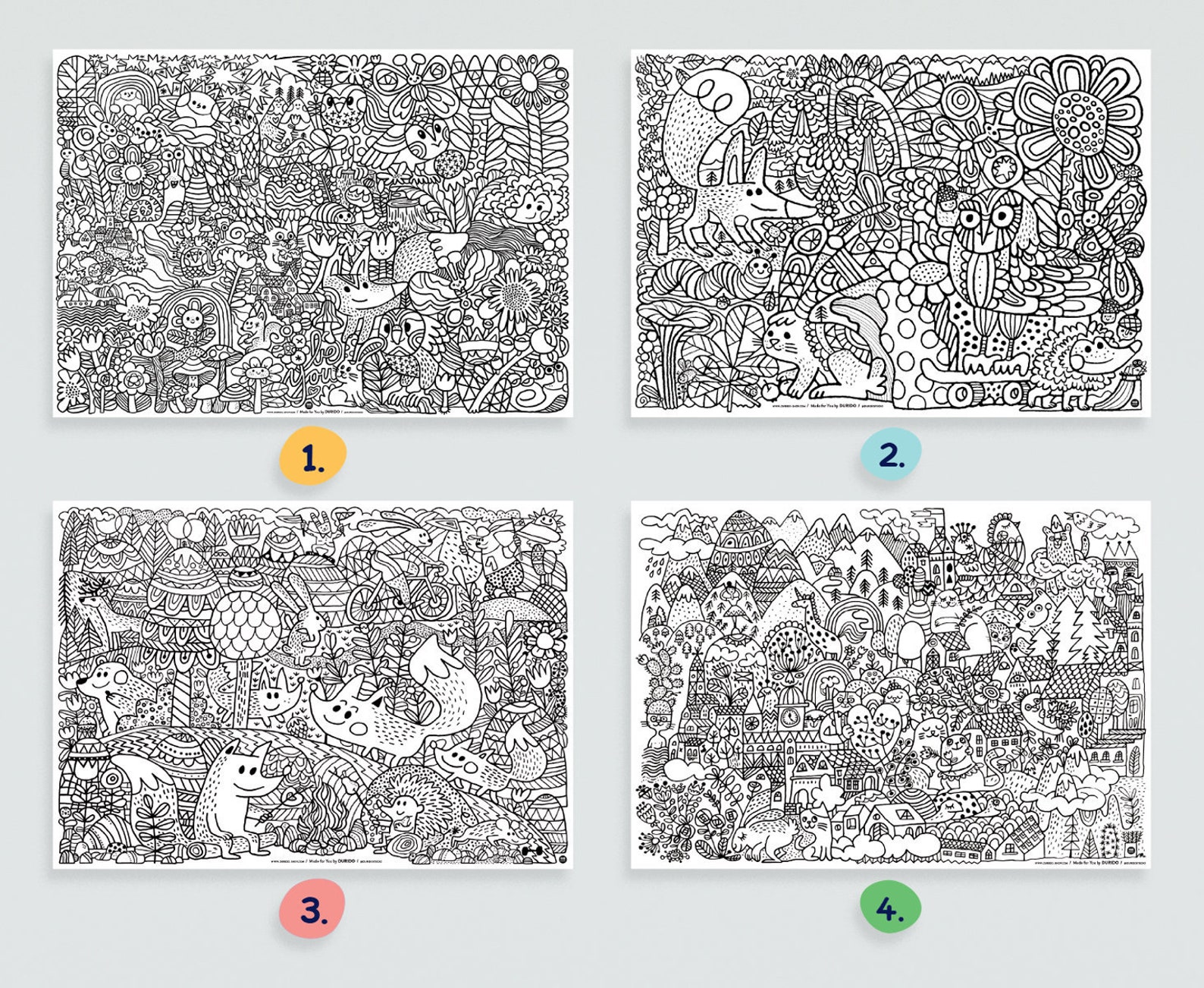 Set of 2 Different Big Size Colouring Pages for Kids. - Etsy
