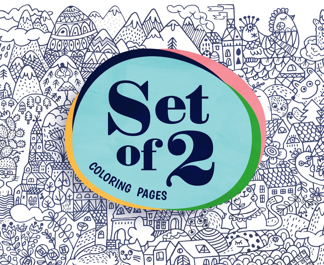 Set of 2 Different Big Size Colouring Pages for Kids. - Etsy