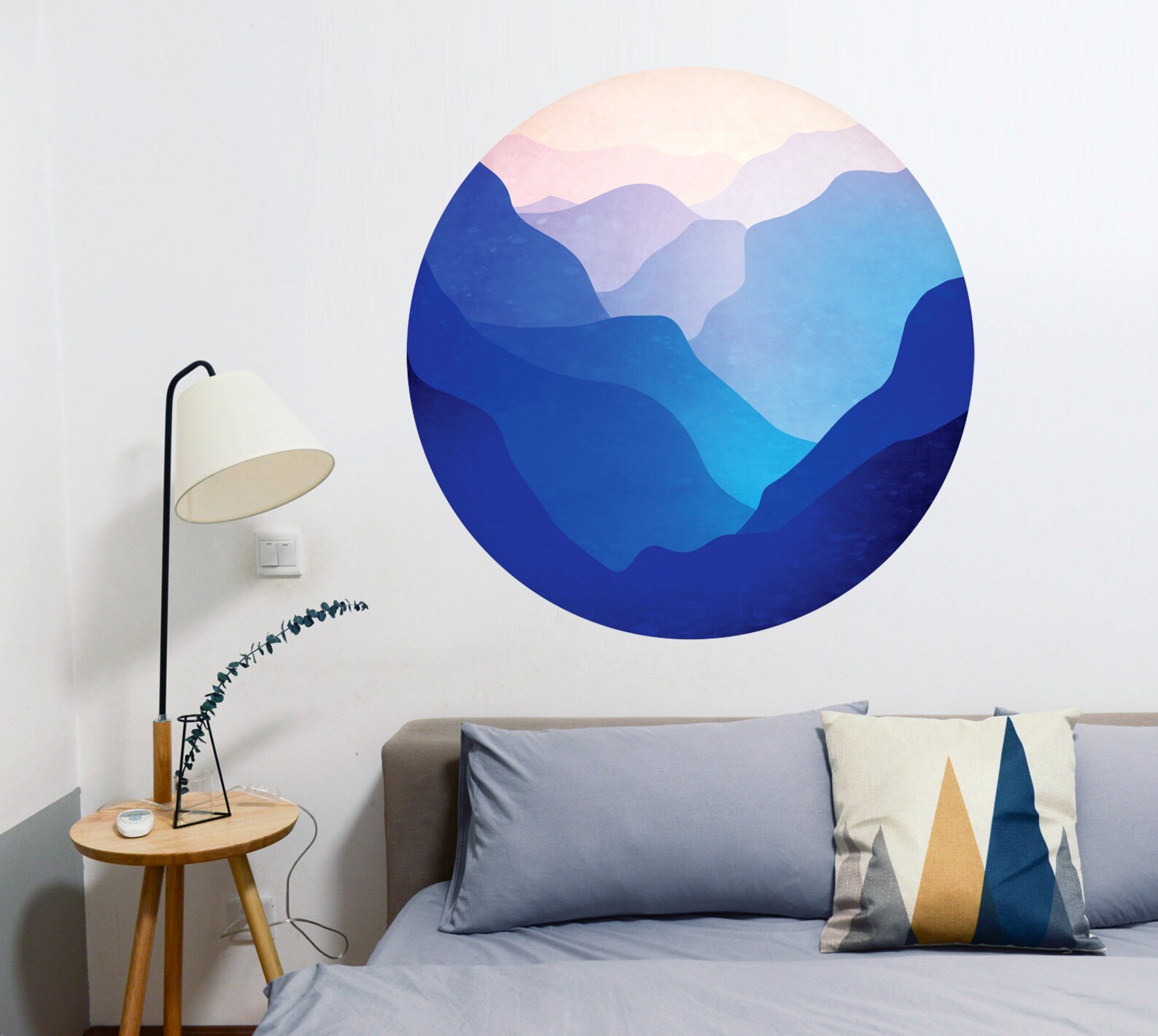 Landscape Wall Decal. Valley With Mountains. Self Adhesive | Etsy