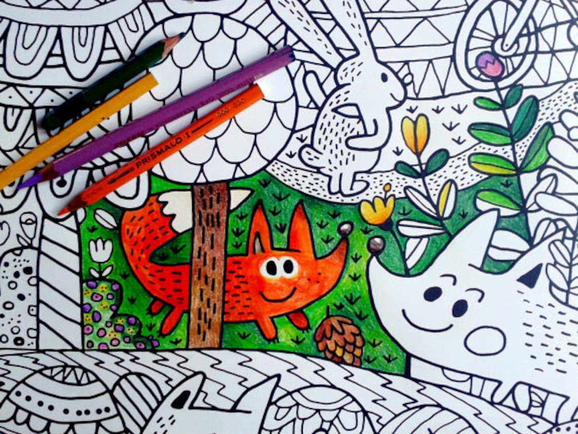 Set of 2 Different Big Size Colouring Pages for Kids. - Etsy