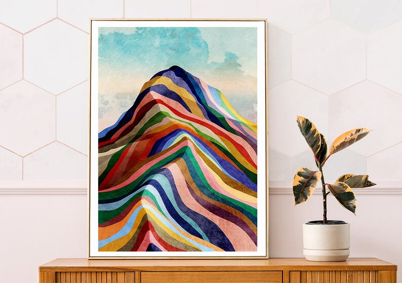 Landscape Art Print. Rainbow Ridge. Mountain Print. - Etsy