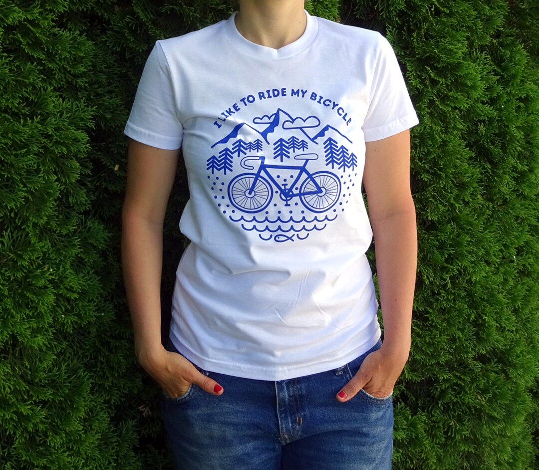 T-shirt, Woman, I Like to Ride My Bicycle, White Organic T-shirt ...