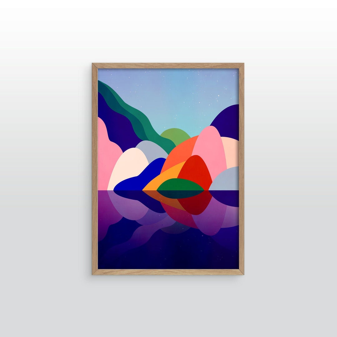 Landscape Art Print. Bridge Over a River. Ideal Print for Decorating ...