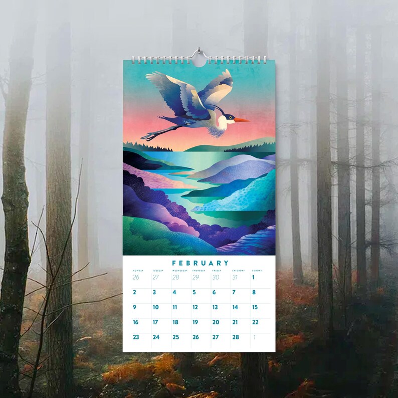 2026 Nature Wall Calendar: Illustrated Landscape Art - Etsy