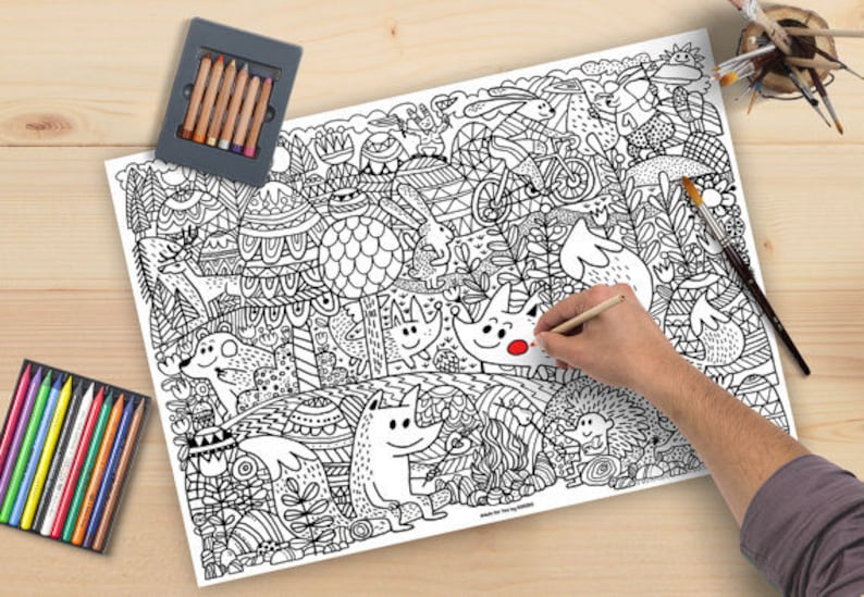 Set of 2 Different Big Size Colouring Pages for Kids. - Etsy