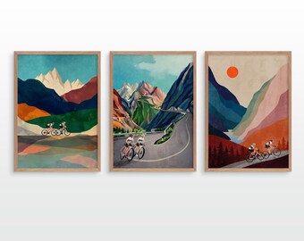 The Cycling Collection: Set of Three Cycling Prints, Photography Print ...