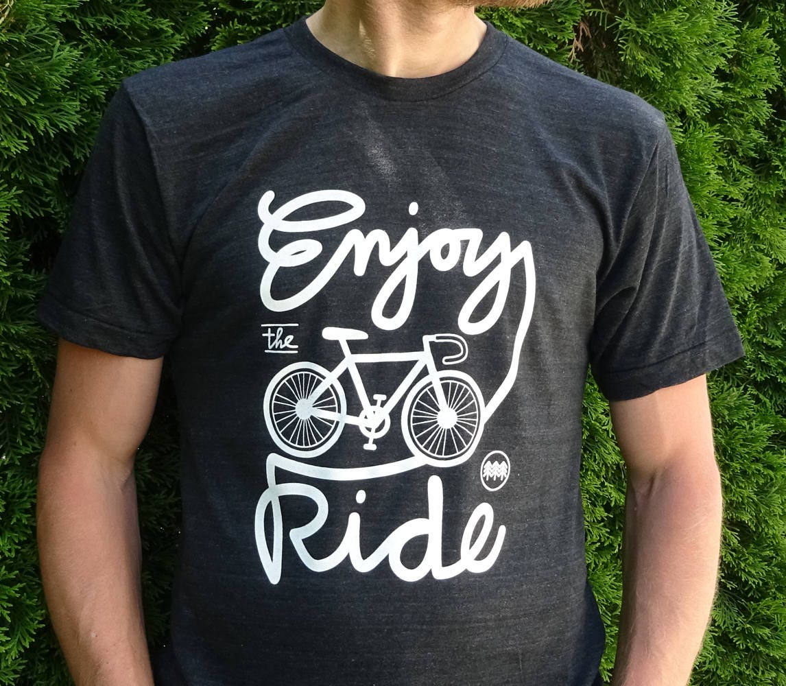 Men's t shirt for cyclist. Tri blend T-shirt. Printed with water based ...